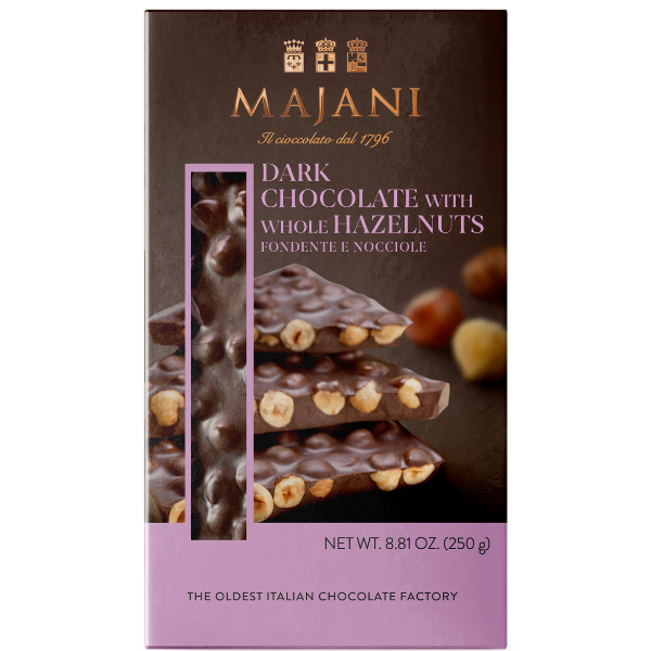 Hazelnut Dark Chocolate Snap Bar 250g - Majani – Pacific Gourmet HK